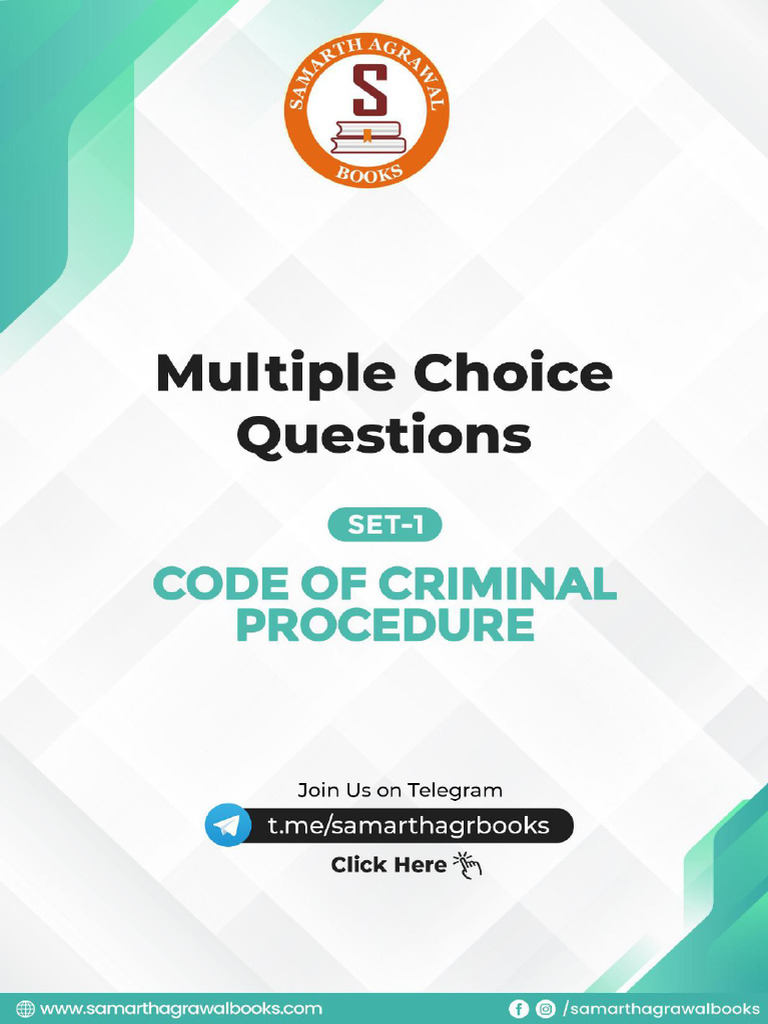 MCQs on CrPC- SET 1- Samarth_Agrawal_Books | PDF
