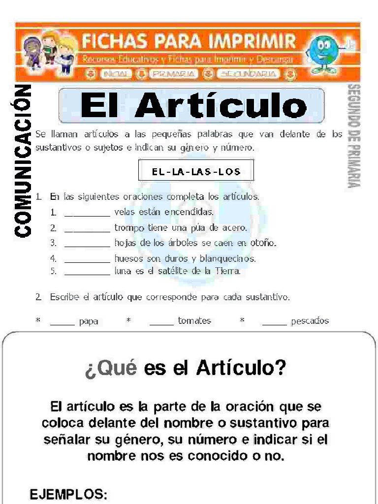 Que Es El Articulo | PDF | Sustantivo | Relaciones sintácticas