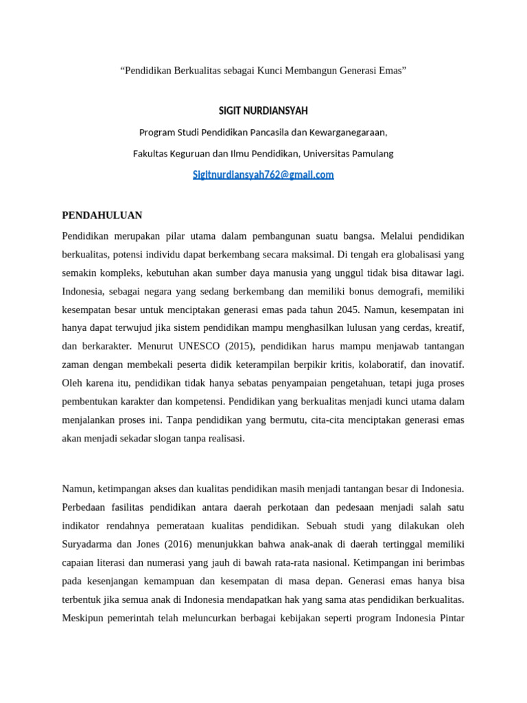 PENDAHULUAN NURDIANSYAH SIGIT | PDF