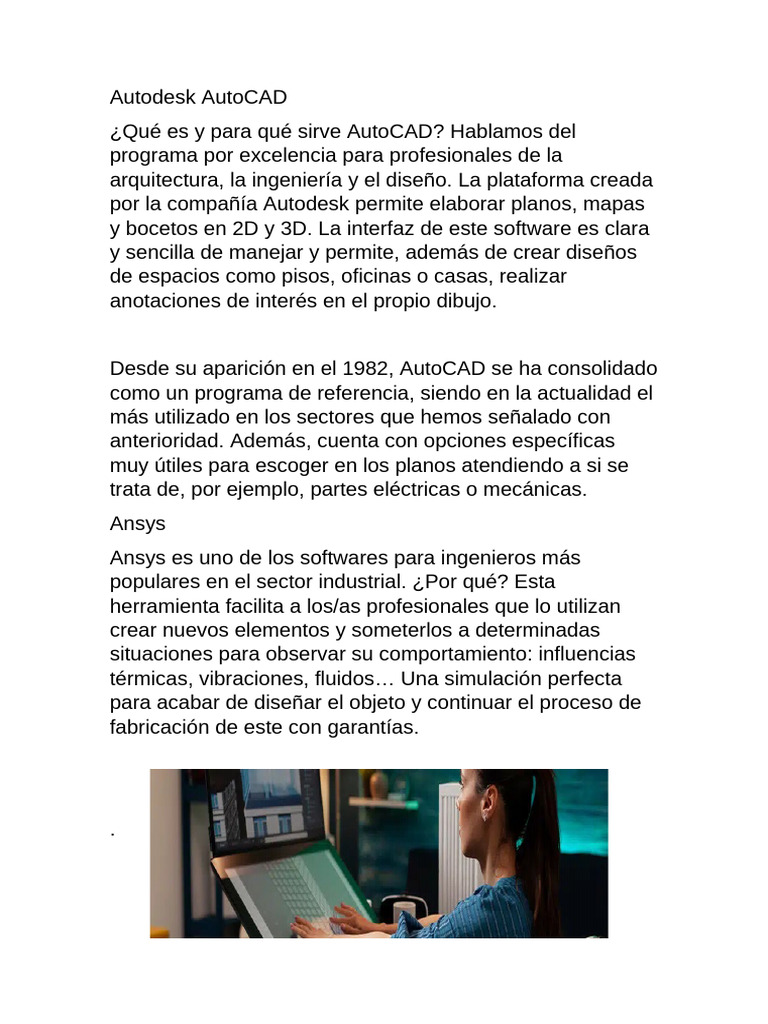 Qué es Autodesk AutoCAD y su uso | PDF