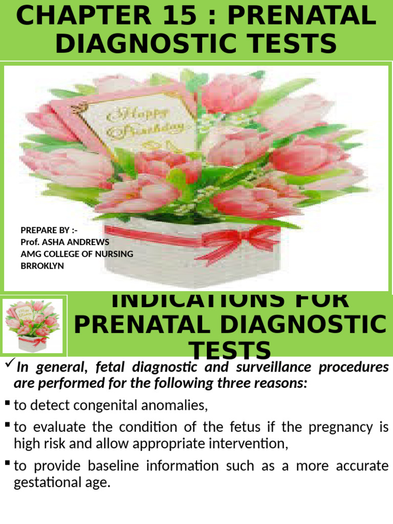 Prenatal Diagnostic Tests Overview | PDF | Fetus | Prenatal Development