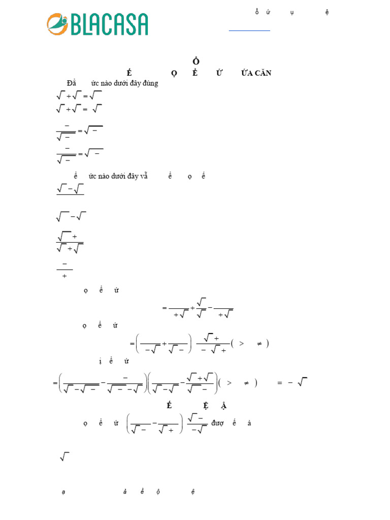 buoi-6-rut-gon-bieu-thuc-chua-can-thuc-bac-hai-ly-thuyet-va-bai-tap-luyen-tap | PDF