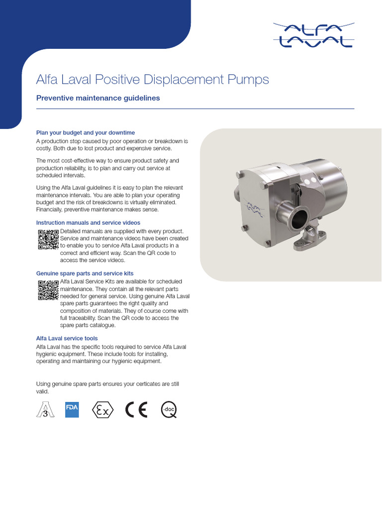 Alfa Laval Pump Maintenance Guide | PDF | Pump | Mechanical Engineering