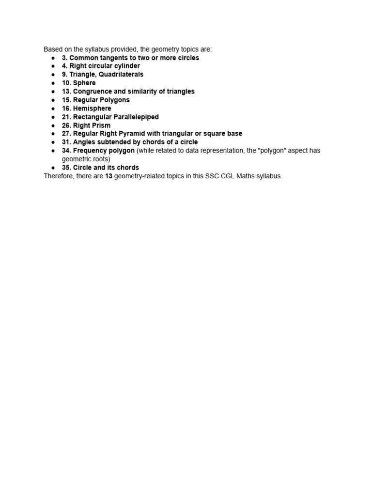 Which Are Geometry Topics in This | PDF