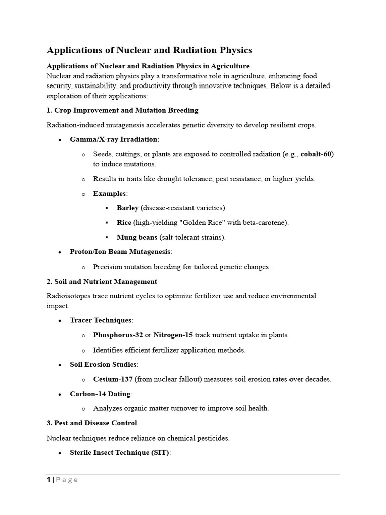Applications of Nuclear and Radiation Physics | PDF | Radiation Therapy ...