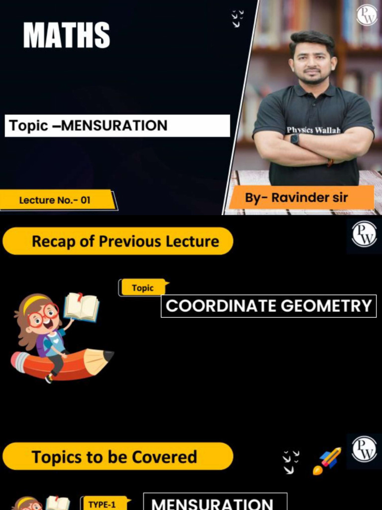 Mensuration 01 - Class Notes | PDF