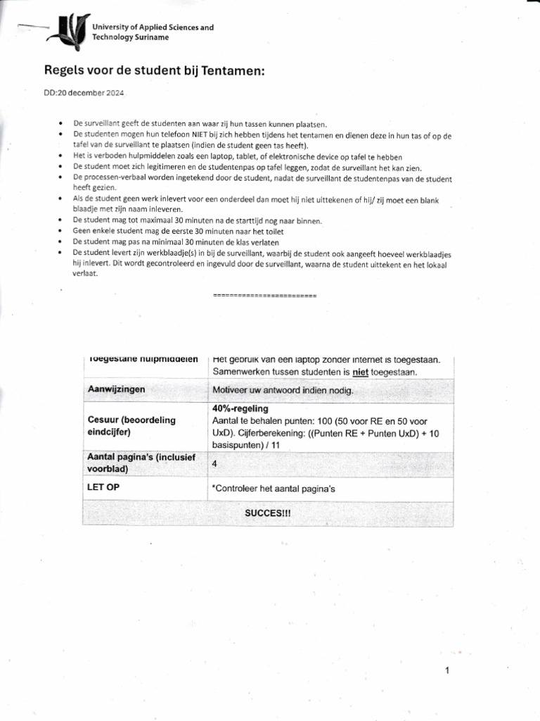 Tentamenwerk RE en UX UNASAT 10jan2025 | PDF