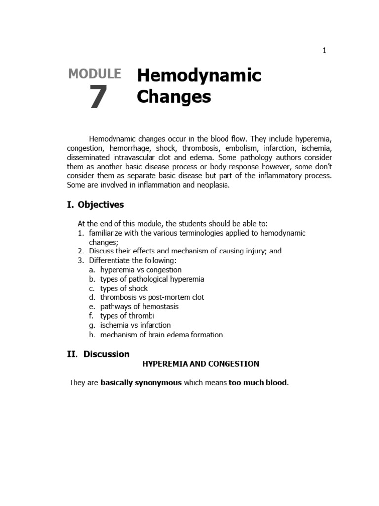 Understanding Hemodynamic Changes | PDF | Thrombus | Coagulation