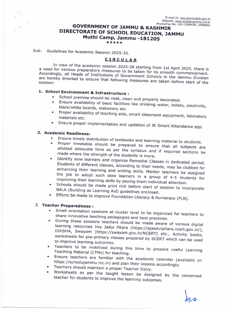 Guidelines for Academic Session 2025-26 | PDF | Learning | Cognition