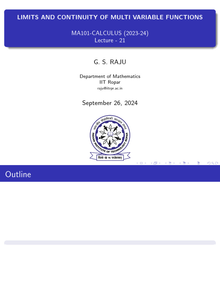 Ma101 2024 25 Lecture 22 1 Pdf Continuous Function Calculus