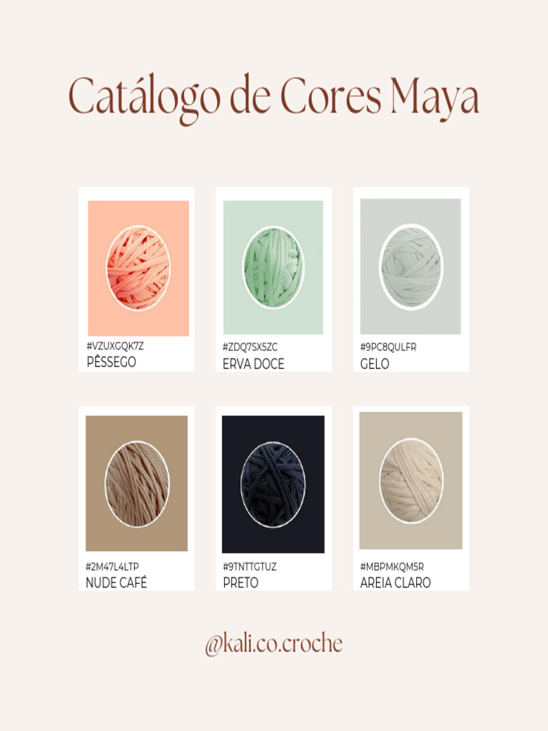 Catálogo de Cores Maya: Variedades e Códigos | PDF
