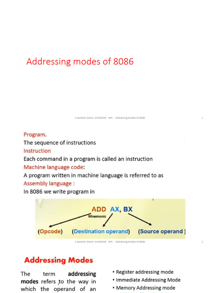 A3 - Unit-1 - KC-4 - Addressing Modes | PDF