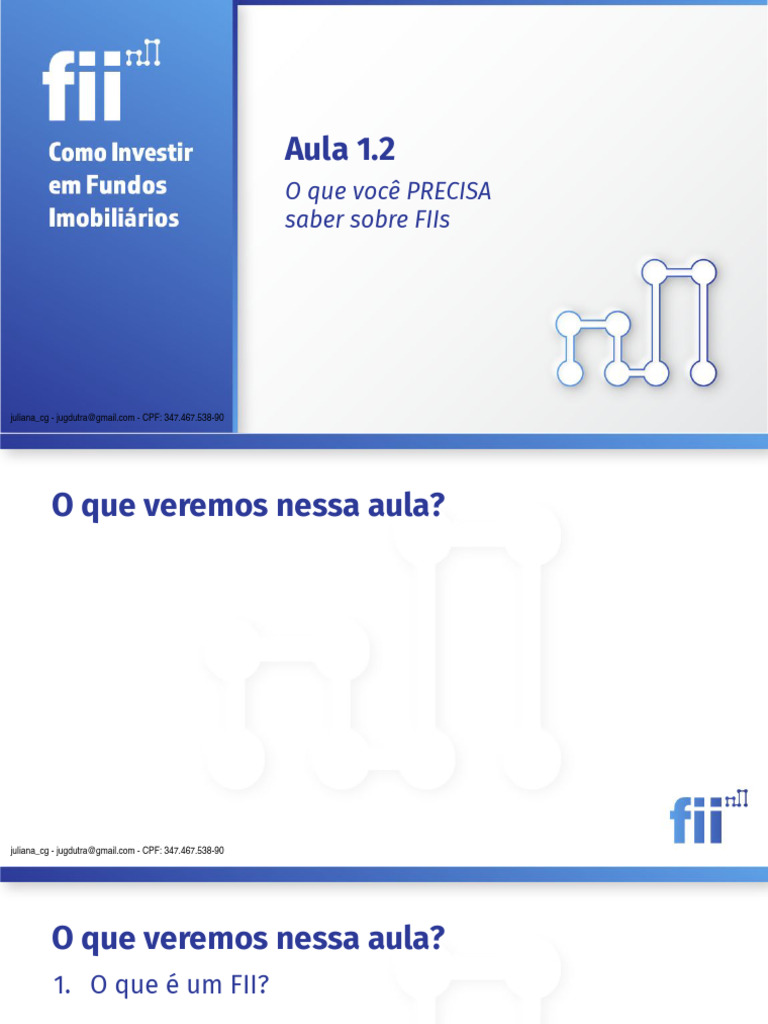 Módulo 1 - Aula 1.2 - O Que Você PRECISA Saber Sobre FIIs | PDF | Fundo de Investimento ...