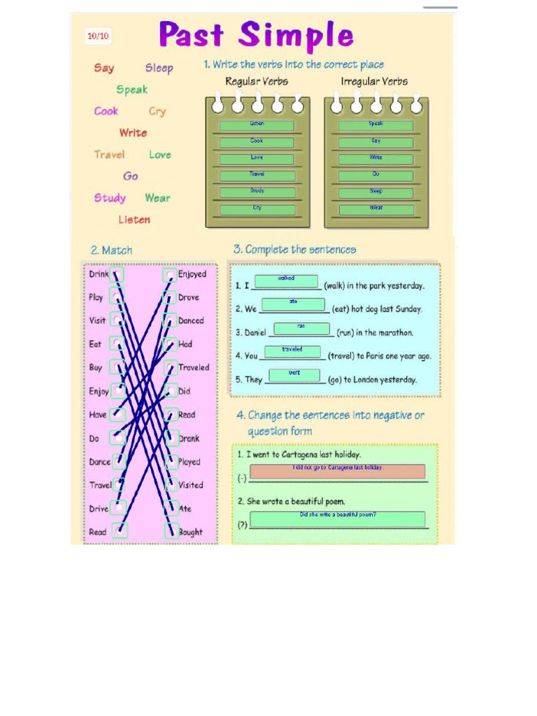 Grammar - Simple Past Tense | PDF