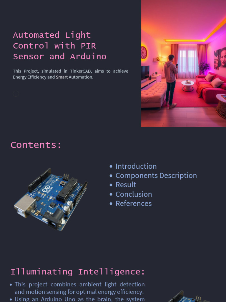 Automated Light Control With PIR Sensor and Arduino[1].Pptx | PDF | Electrical Engineering ...