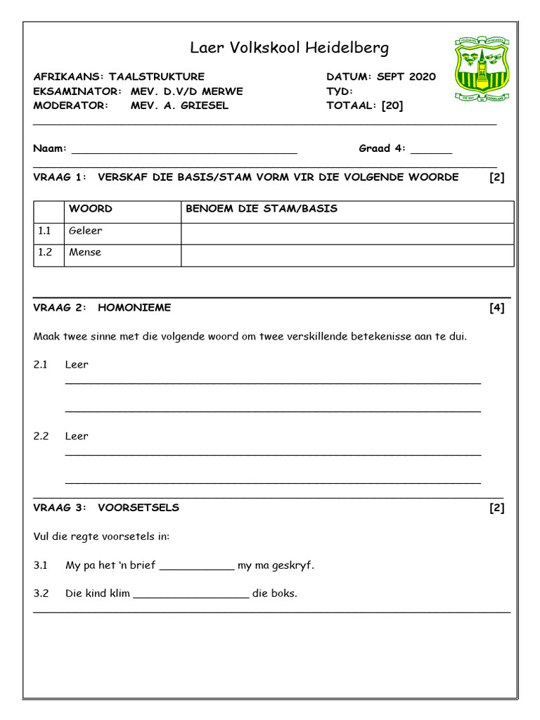 2020 T3 - GR 4 - Taal | PDF