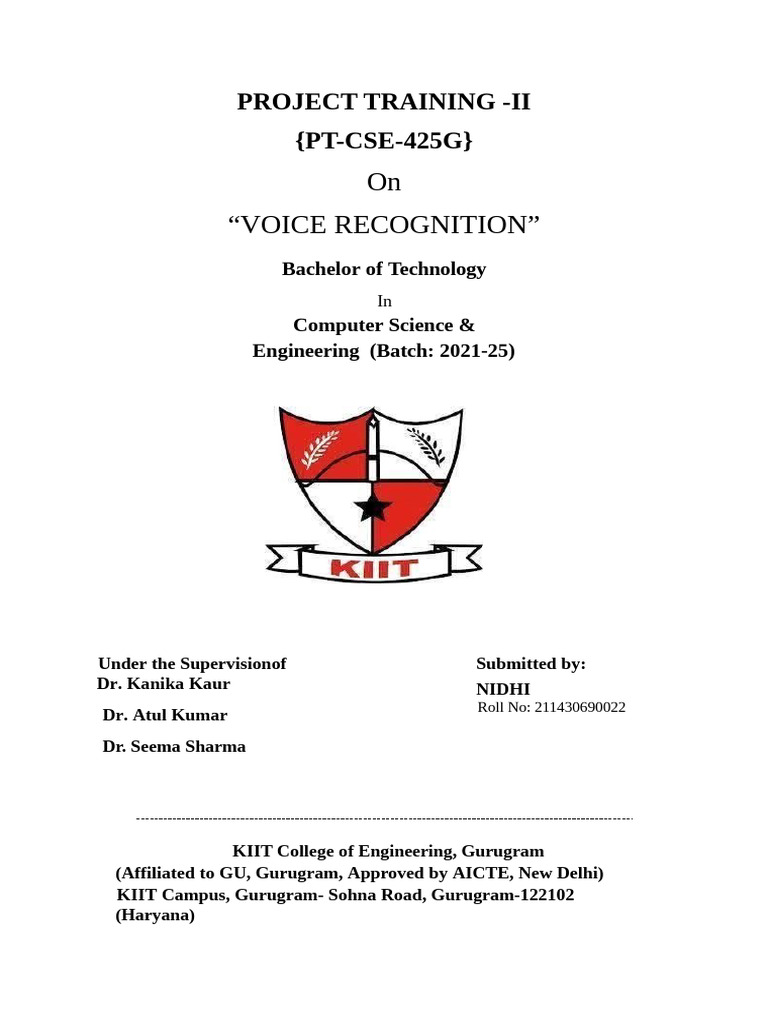 Speech Recognition Report | PDF | Speech Recognition | Speech Synthesis