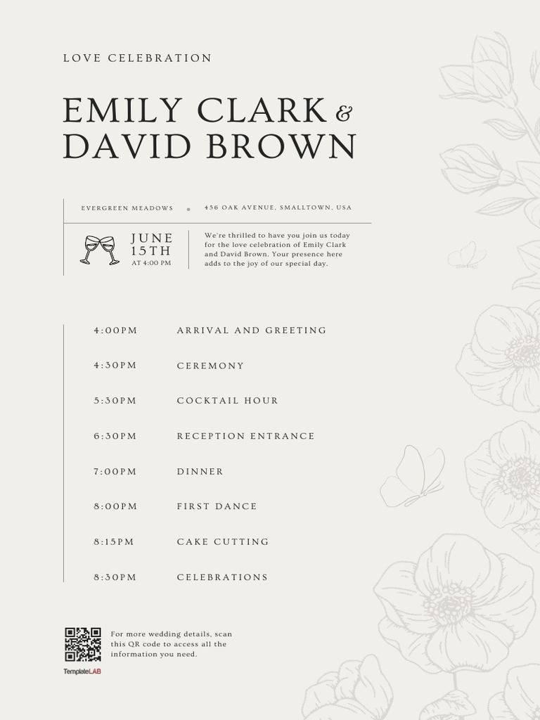Modern Wedding Program Template | PDF