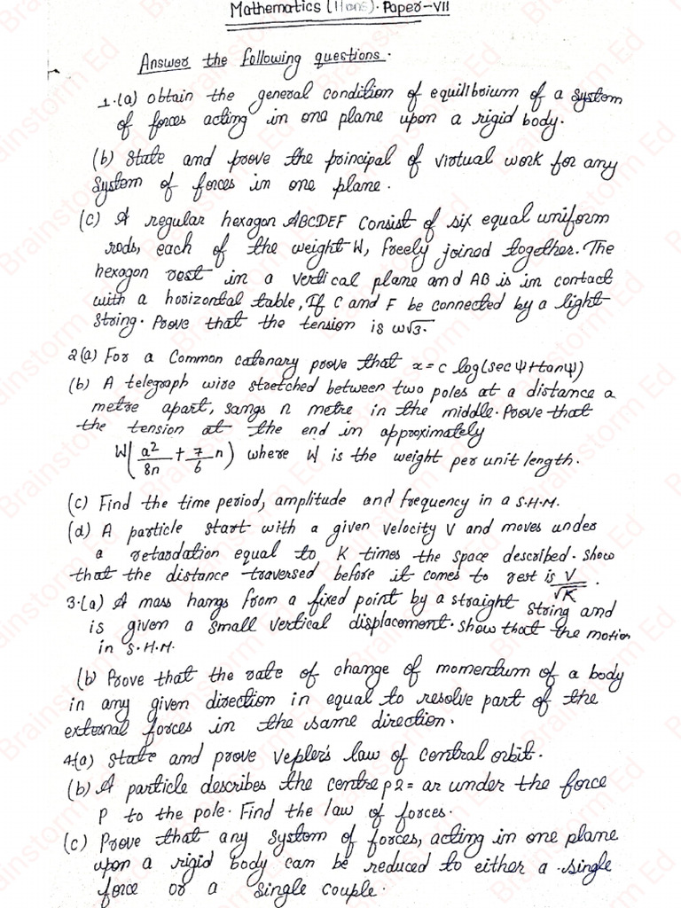 Part 3 Math Hns Paper 7 VVI Questions 2025 | PDF