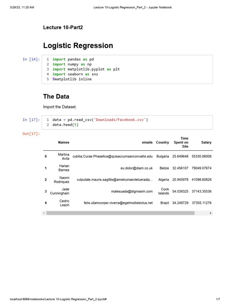 Lecture 10-Logistic Regression - Part - 2 - Jupyter Notebook | PDF | Information Retrieval ...