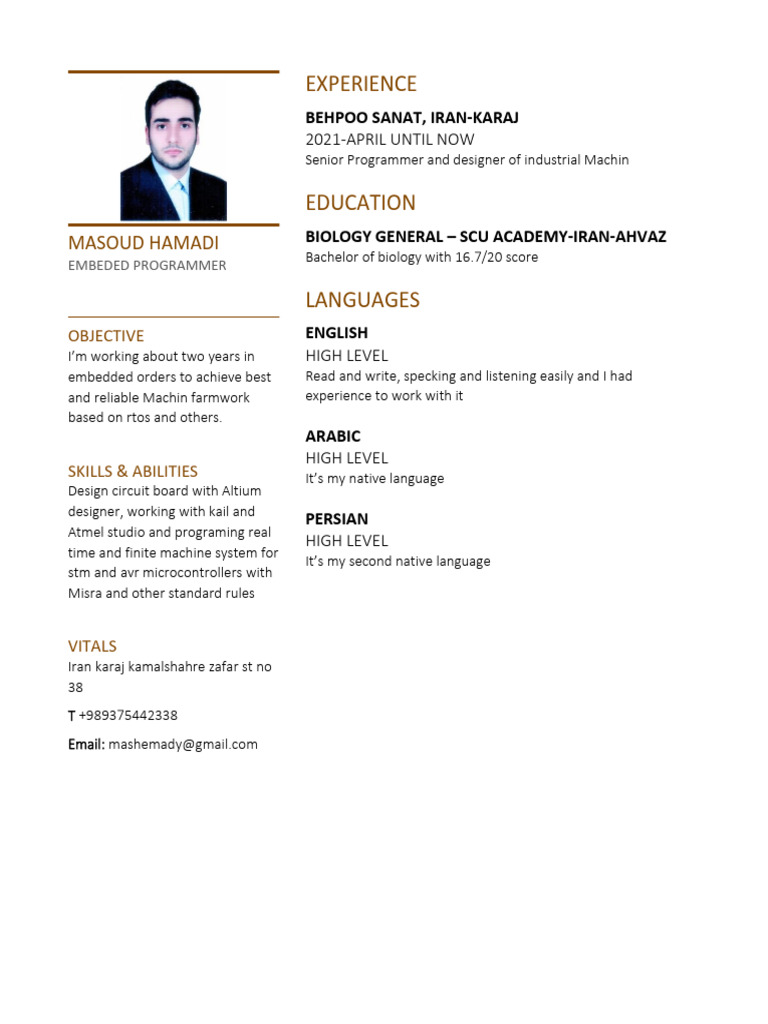 Resume Masoud Hamadi-1 | PDF