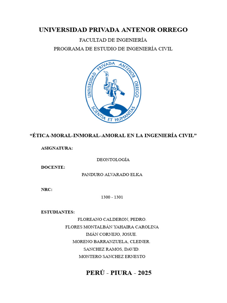 Etica, Moral, Inmoral, Amoral-grupo 10 | PDF | Moralidad | Ingeniero civil