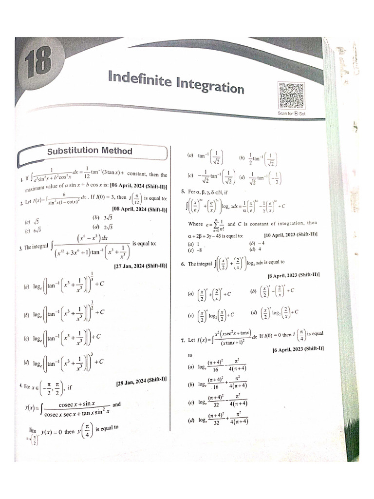 Indefinite Integration | PDF