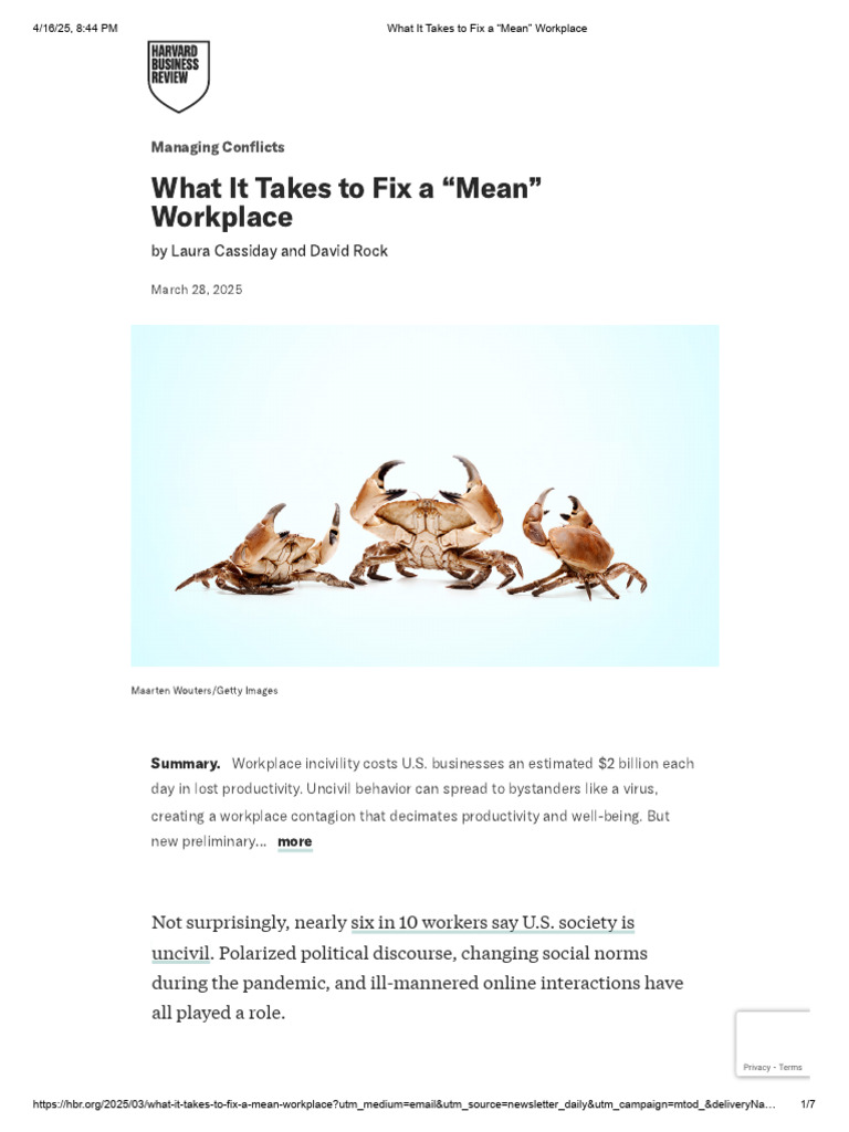 Fixing Workplace Incivility Issues | PDF | Cognition | Behavioural Sciences