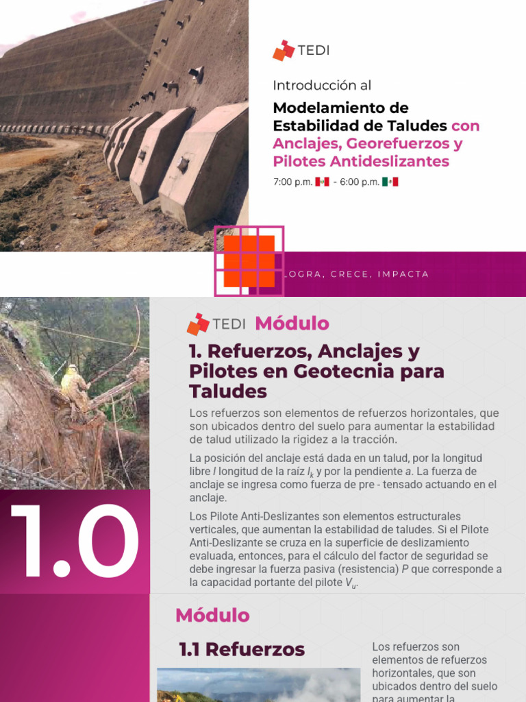 Estabilidad de Taludes y Anclajes | PDF | Longitud | Fundación profunda