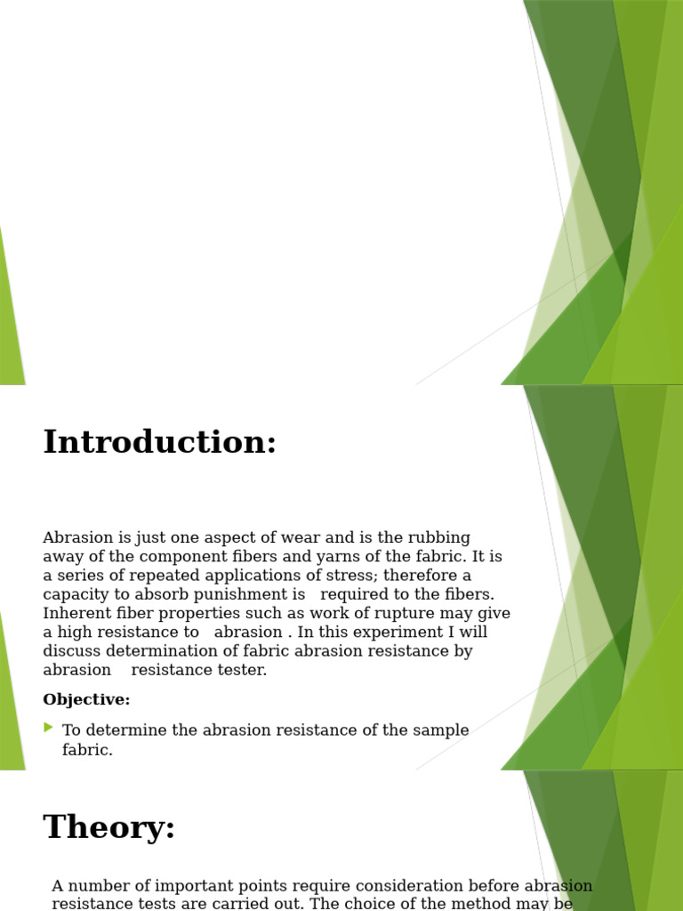 Abrasion Test | PDF | Textiles | Wear