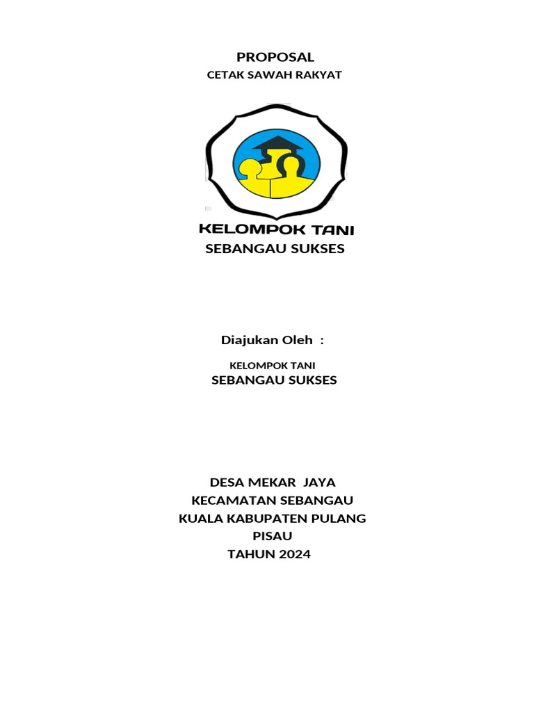 Proposal Pembukaan Cetak Sawah Rakyat | PDF