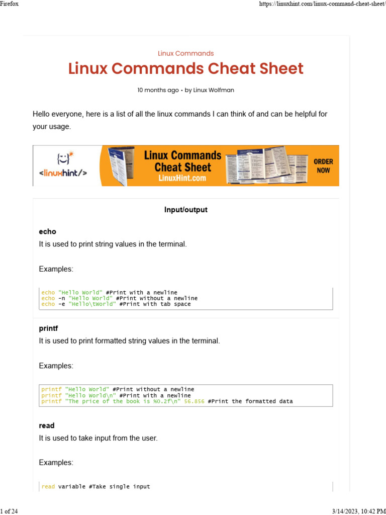 Linux Commands Cheat Sheet Pdf Zip File Format Computer File