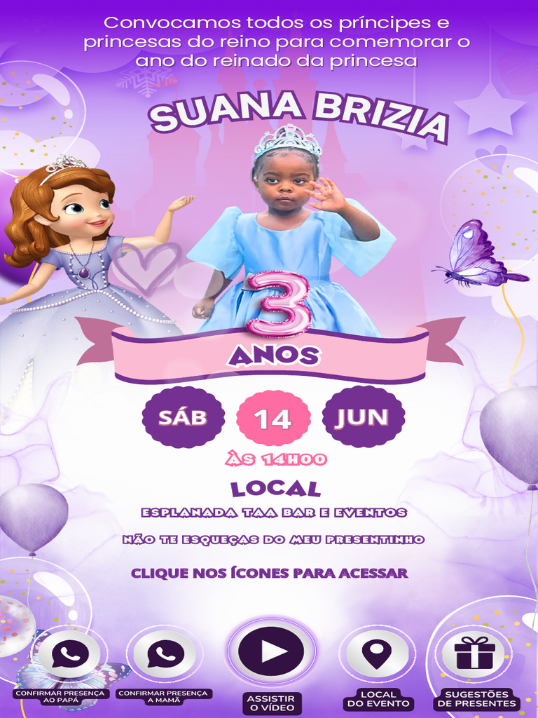 Princesa Suana Brizia - 3 Anos | PDF