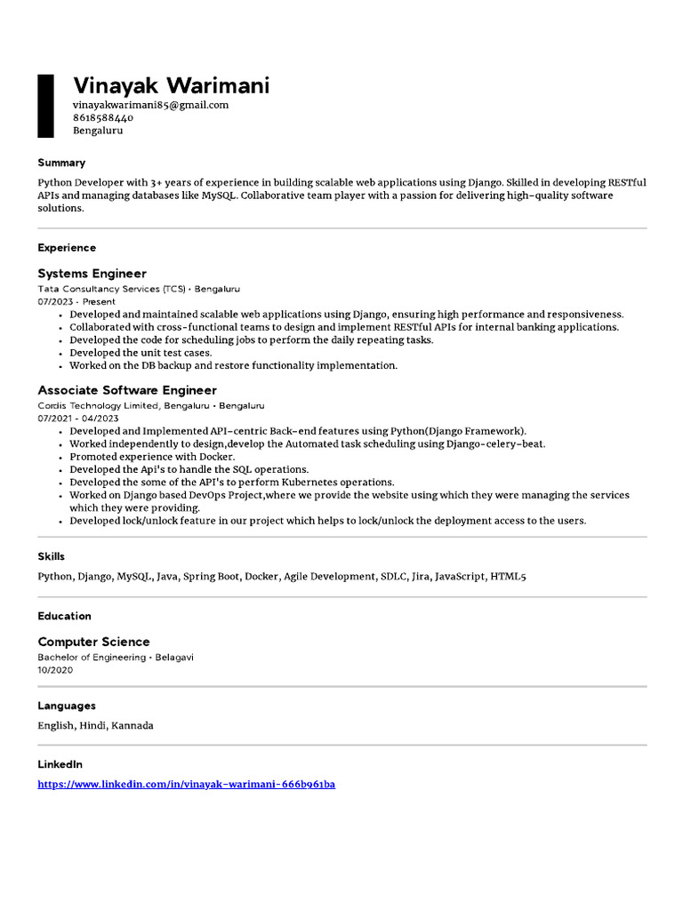 Vinayak Warimani Python | PDF