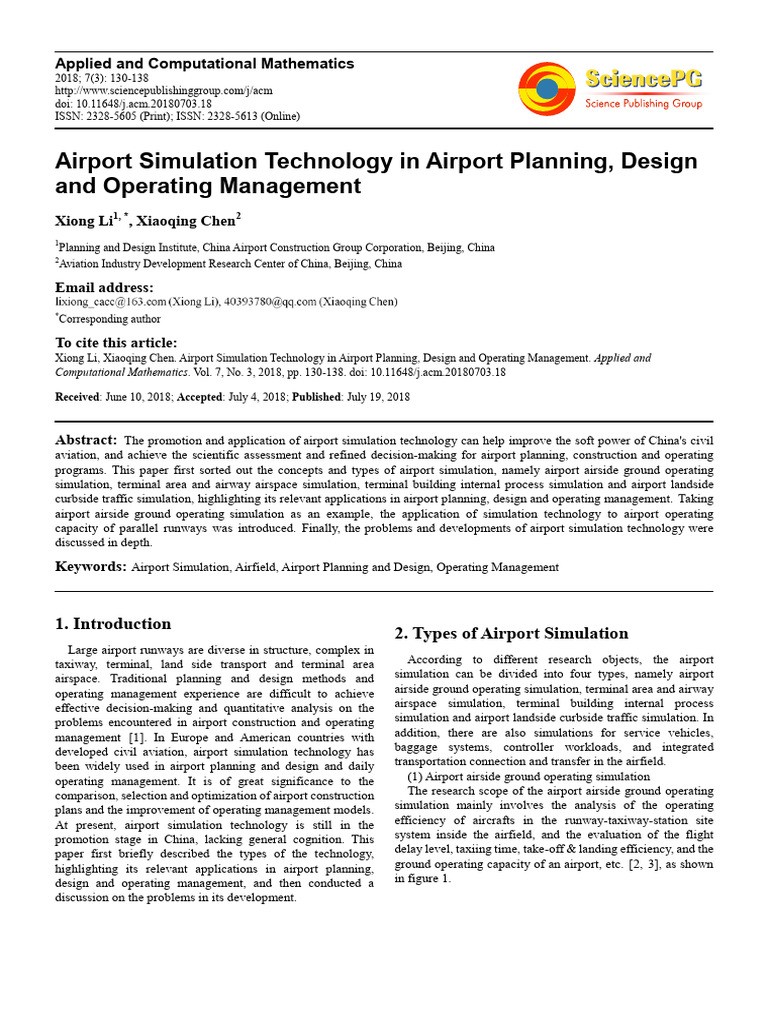 Airport Simulation Technology in Airport Planning, Design | PDF | Airport | Simulation