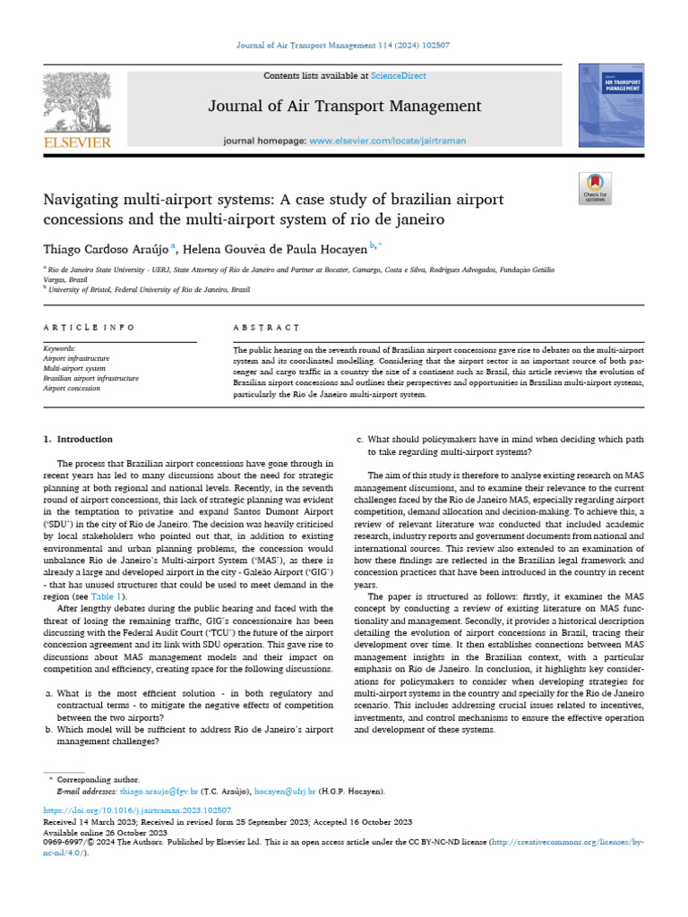 Navigating Multi-Airport Systems A Case Study of Brazilian Airport ...