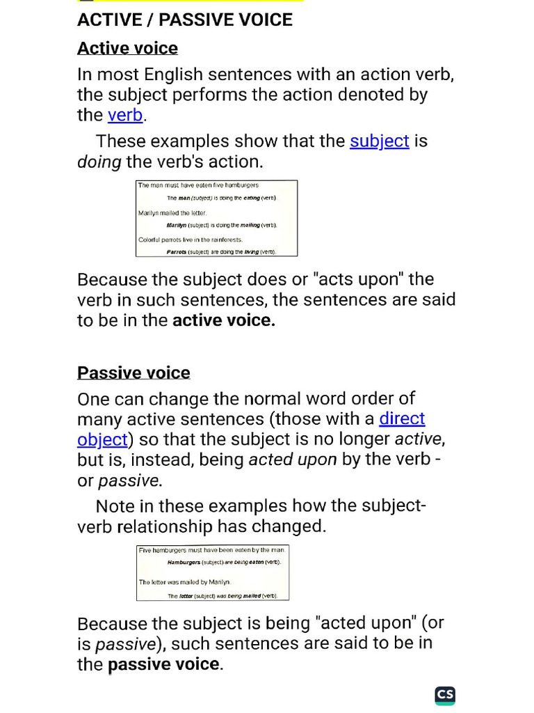 active voice into passive voice conversion | PDF