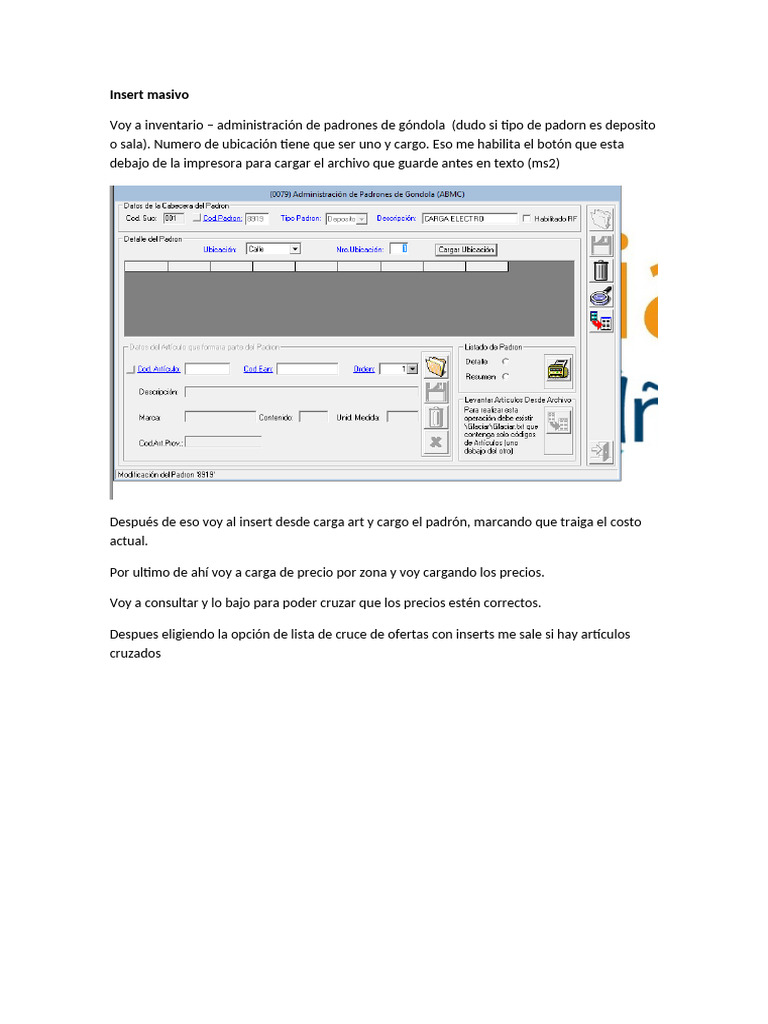 Proceso de Insert Masivo en Inventario | PDF