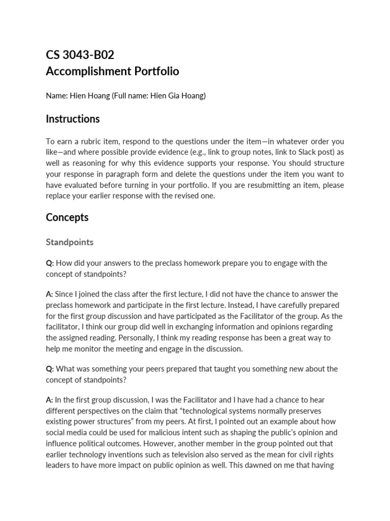 Accomplishment Portfolio 1 | PDF | Goal Setting | Psychology