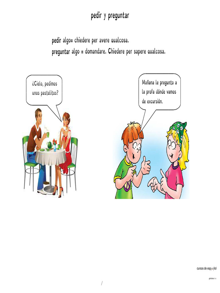 Pedir y Preguntar. | PDF