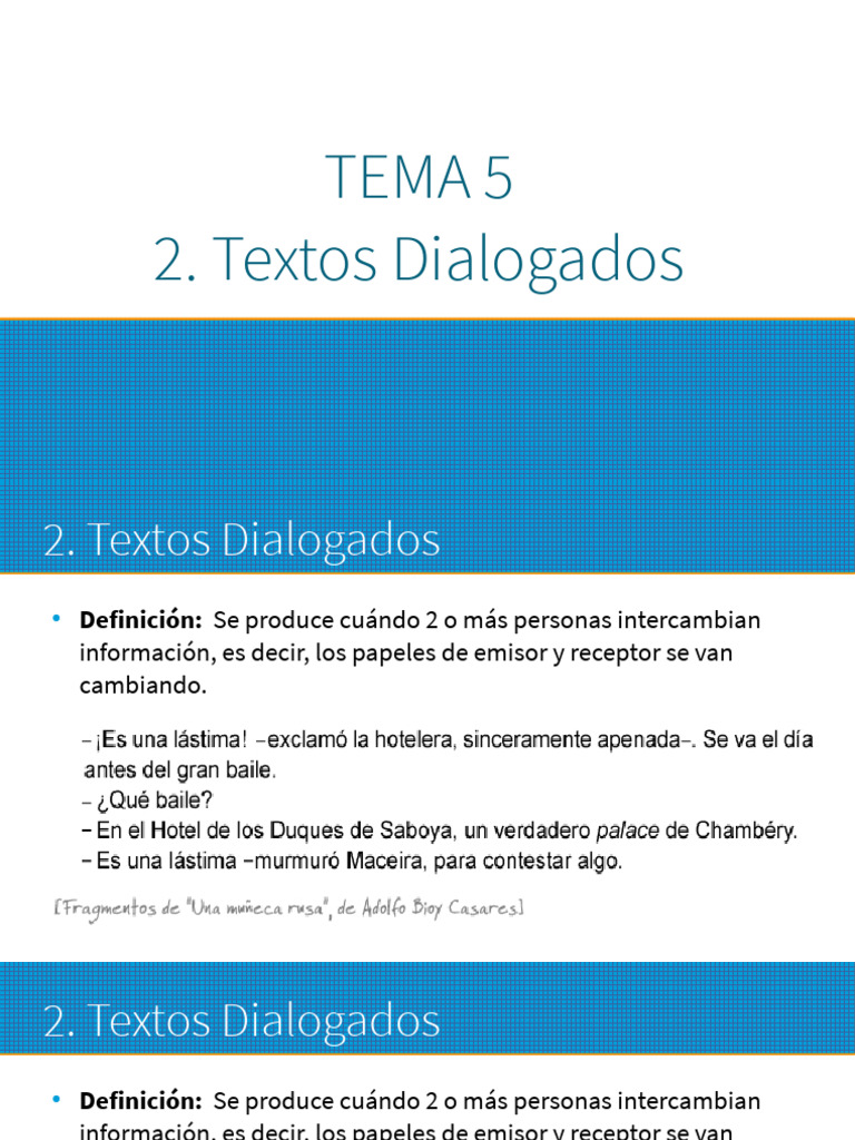 2. Textos Dialogados | PDF