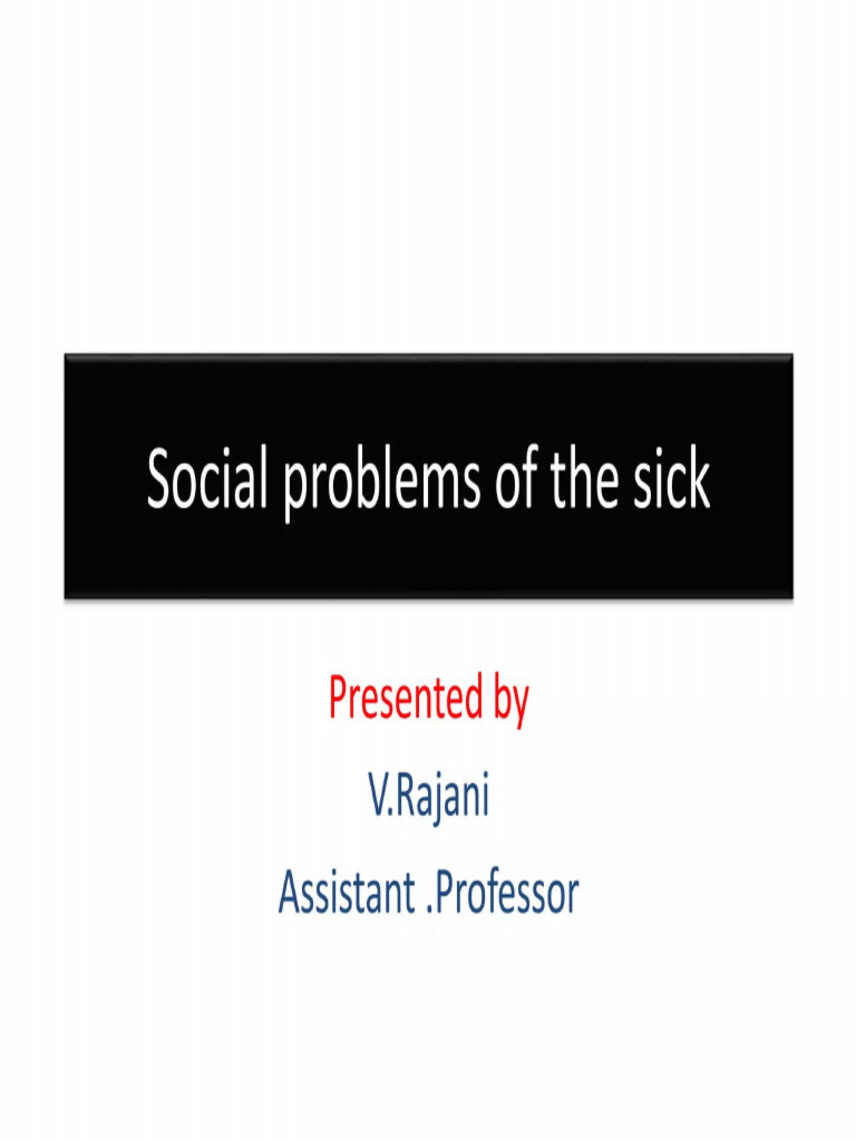 Social Problem of Sick | PDF