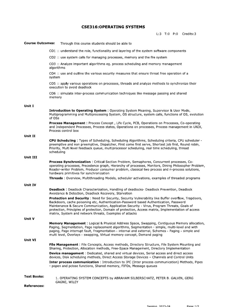 CSE316 | PDF