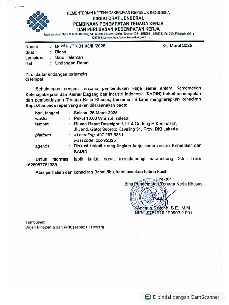 226_Undangan Rapat Internal (4) | PDF
