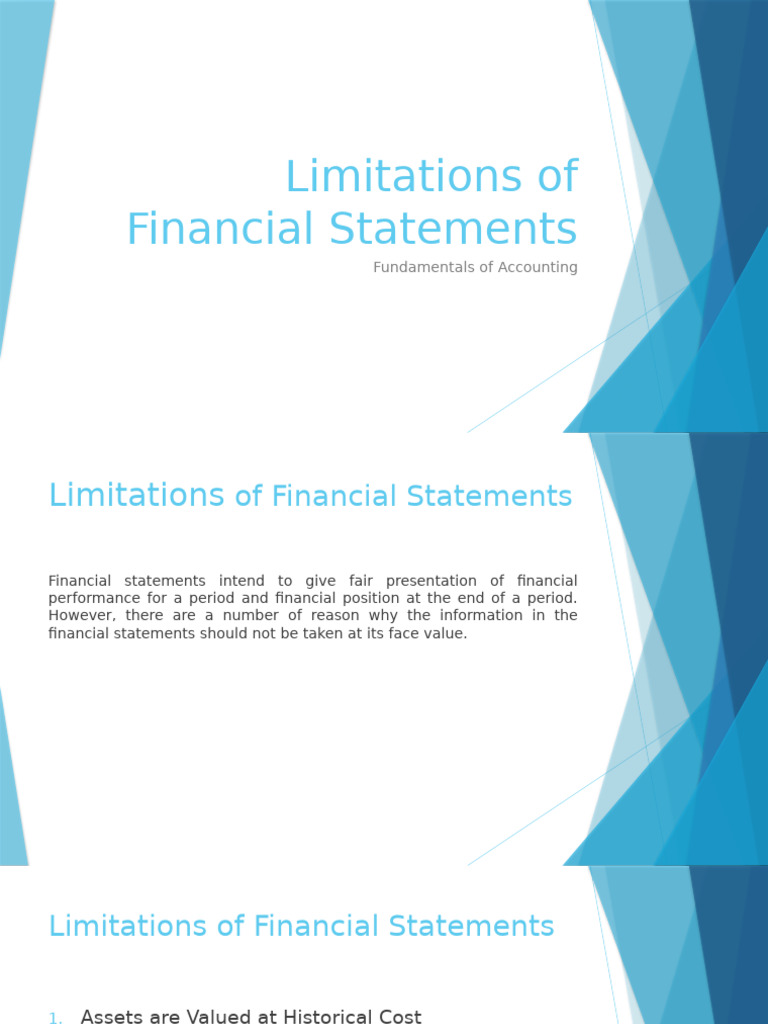 Limitations of Financial Statements | PDF | Historical Cost | Balance Sheet