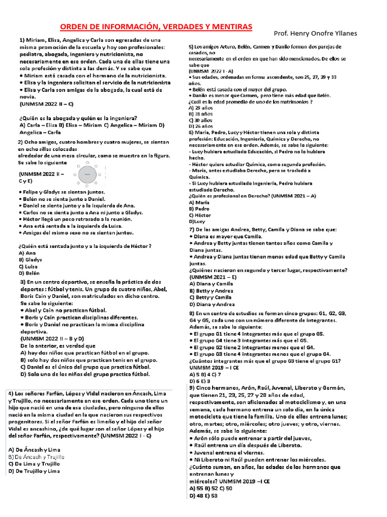 Orden de Información, Verdades y Mentiras Brack | PDF