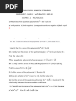 Class 10 Maths Polynomials PYQs | PDF