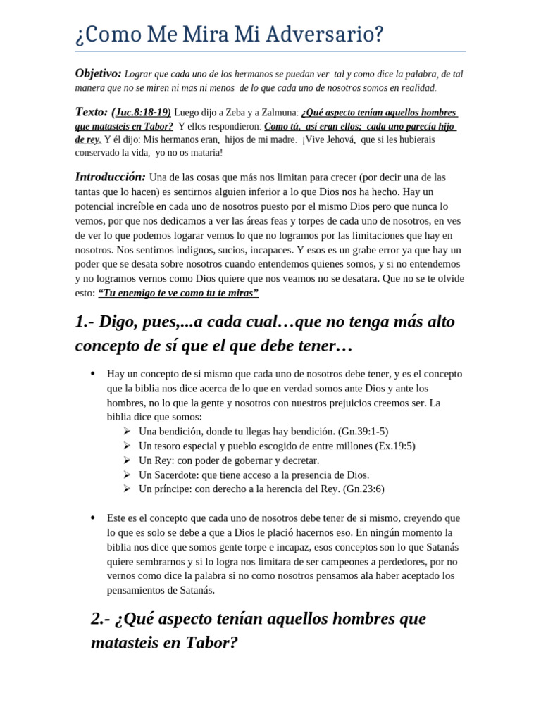 Cómo Te Ve Tu Adversario | PDF | Dios | Orgullo