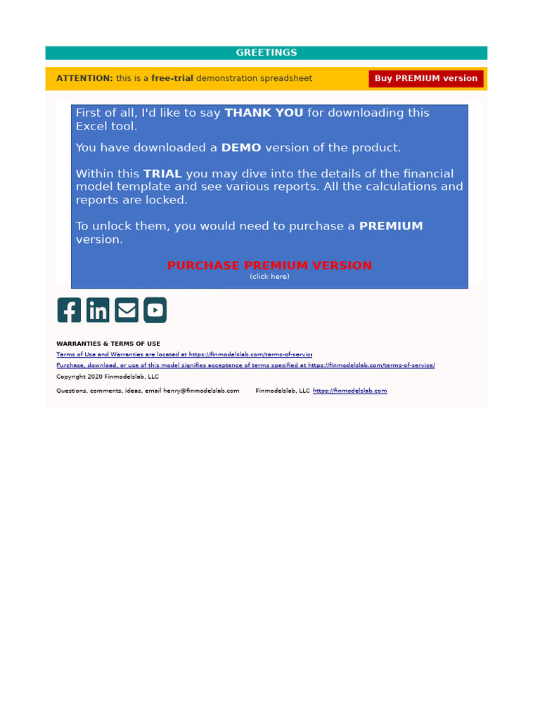 TRIAL Condominium Development Financial Model Excel Template v.1.0 | PDF | Cash Flow Statement ...