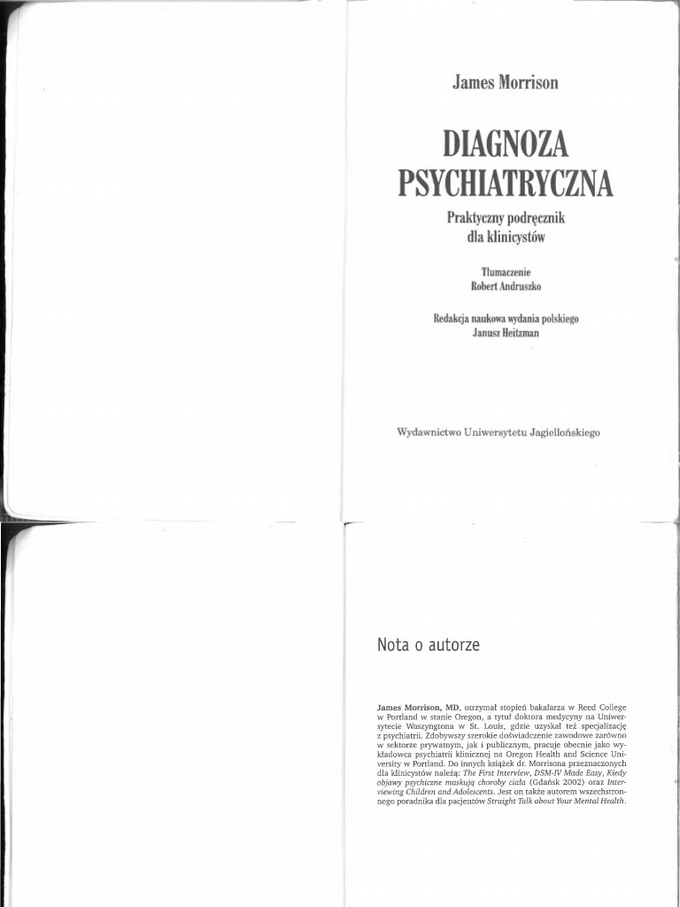 Morrison J. - Diagnoza Psychiatryczna | PDF